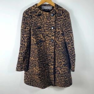 Zara | Jackets & Coats | Zara Leopard Print Wool Blend Coat S | Poshmark